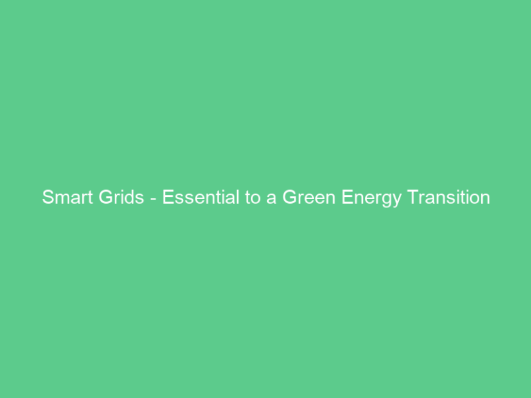 Smart Grids - Essential to a Green Energy Transition - Digital Energy Net